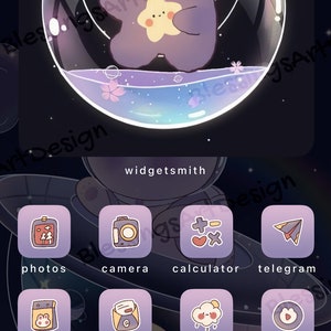 Cosmic Starlight Ios Icons Pack Aesthetic Cute Cozy Lo-fi Hand Drawn ...
