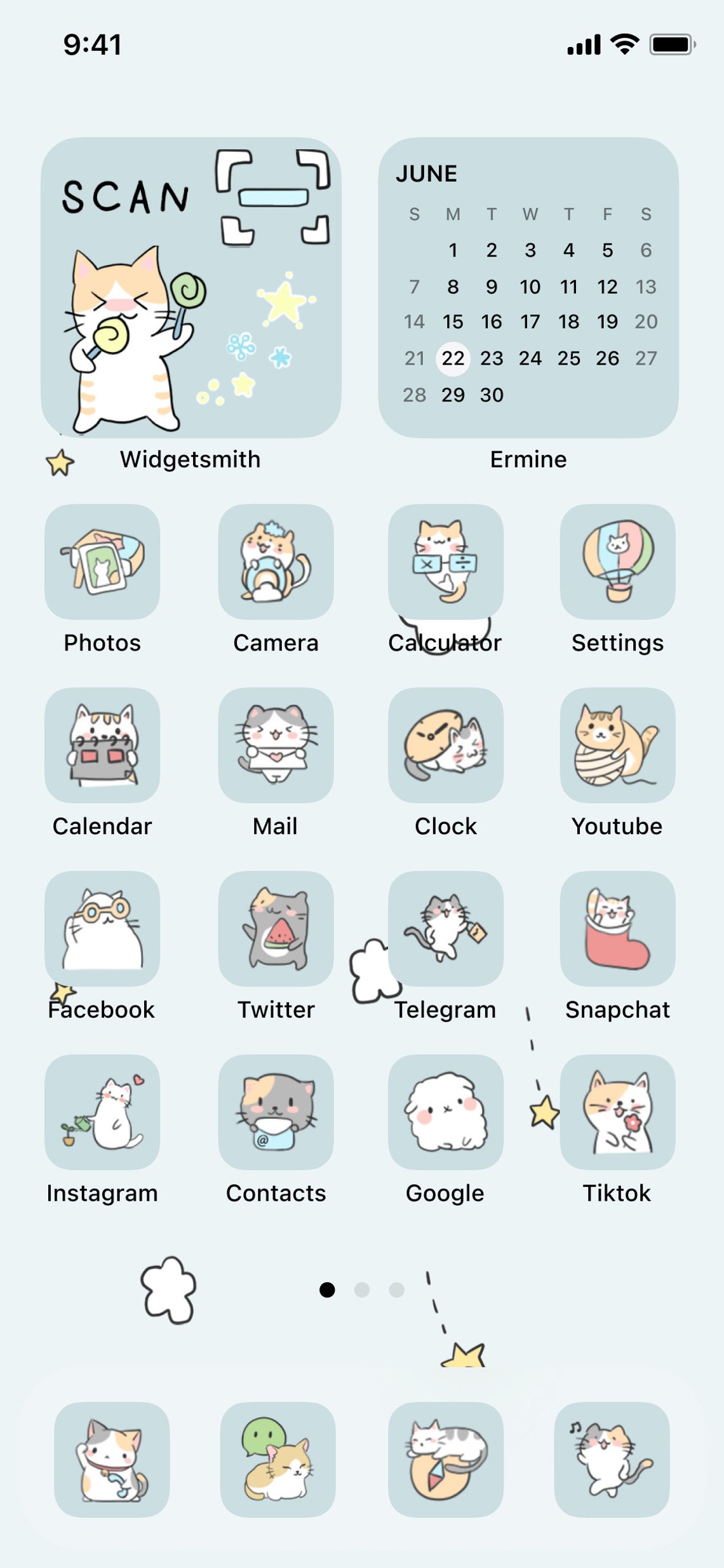 100+ Cute Kawaii Cat | Ios Icons Pack, iPhone Theme, App, Icons, Ipad ...