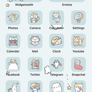 100+ Cute Kawaii Cat | Ios Icons Pack, iPhone Theme, App, Icons, Ipad ...