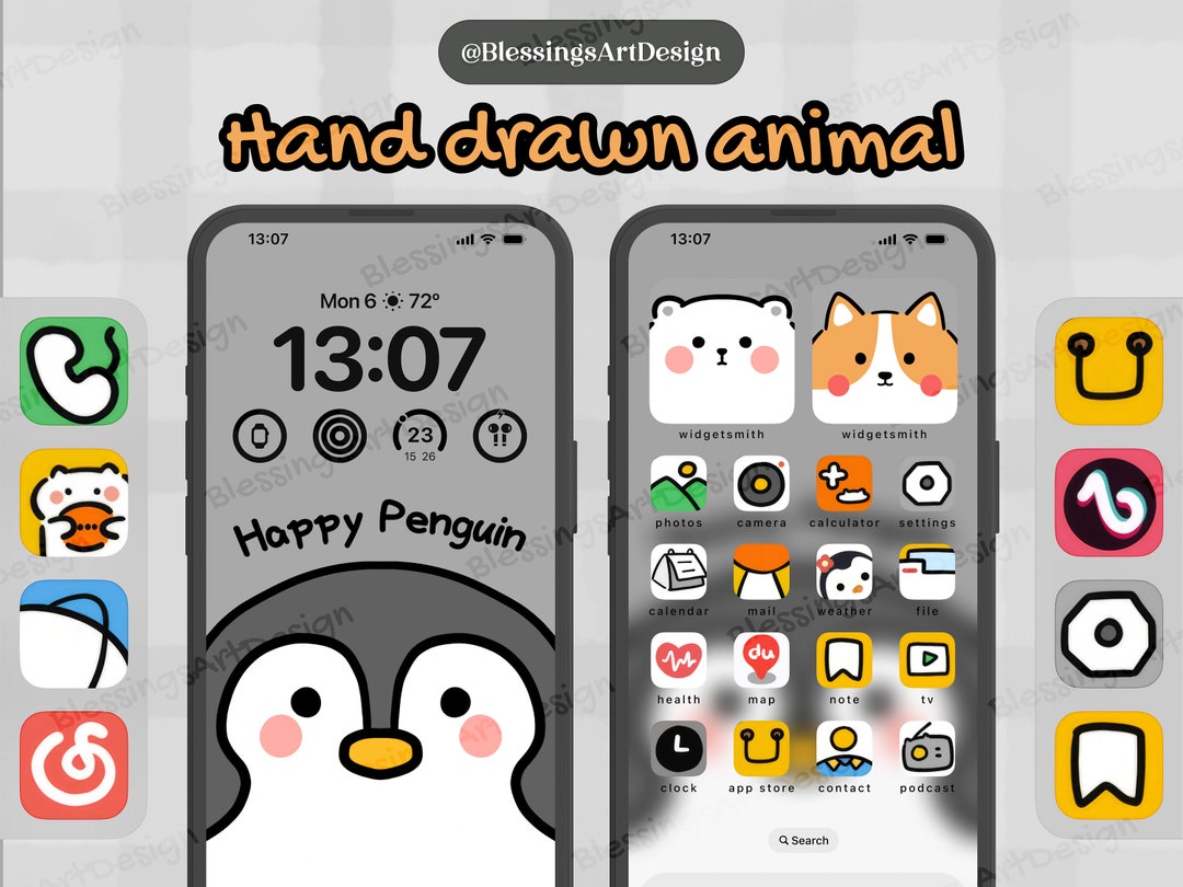 Cute Pet Animal | Ios Icons Pack Bundle, iPhone Theme, App Covers ...