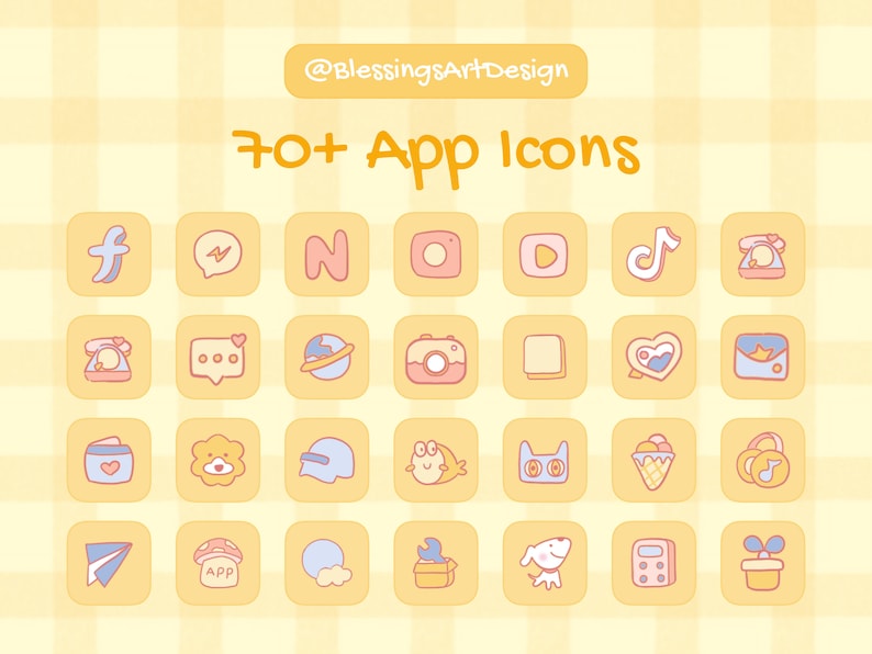 70+ Yellow Cute Girl | Ios Icons Pack, iPhone Theme, App Cover, Icon ...