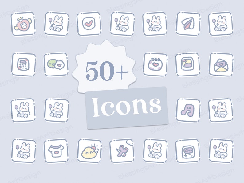 Toffee Bunny | Ios Icons Pack, iPhone Theme, App Cover, Icons Skin ...