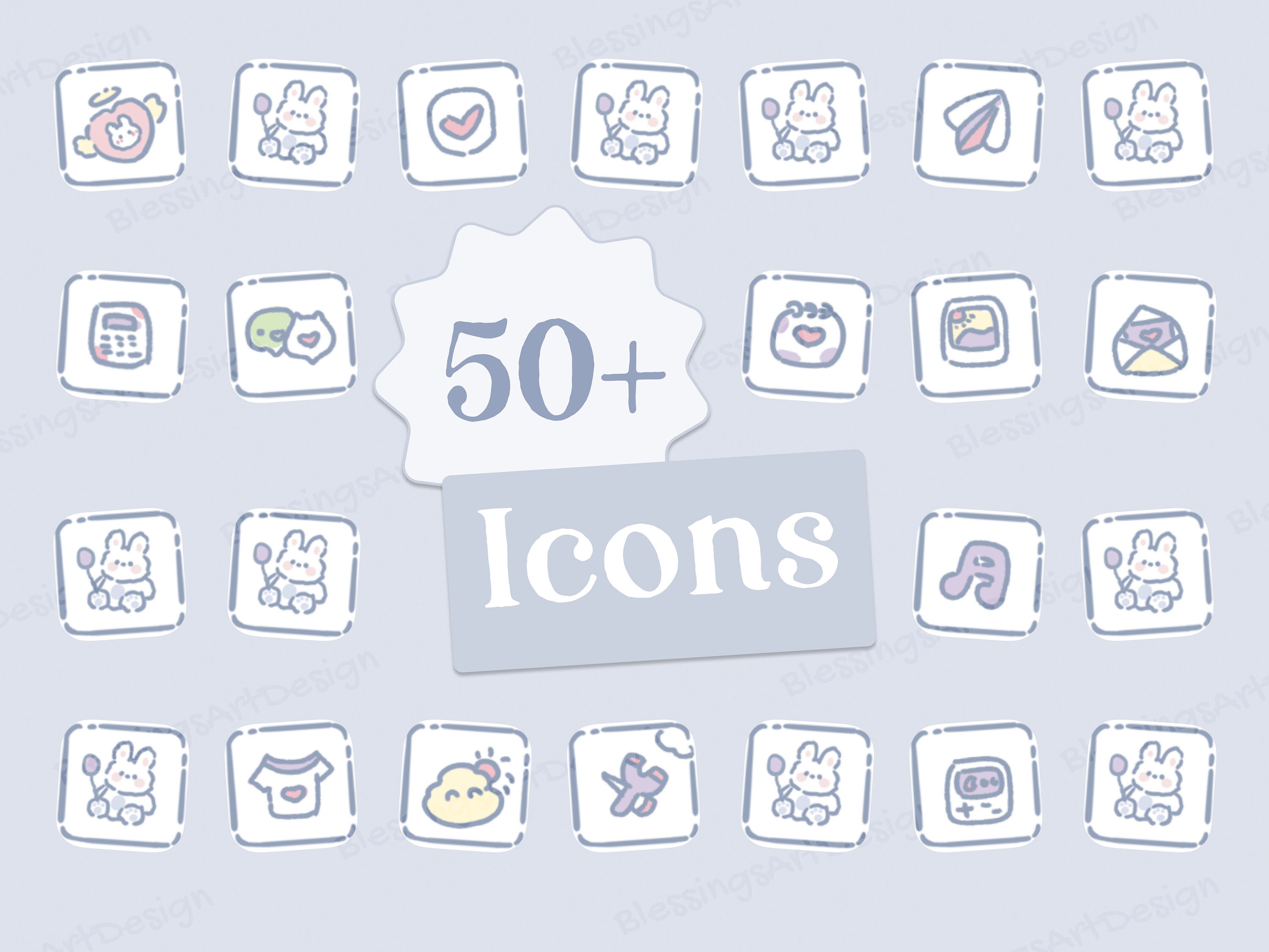 Toffee Bunny | Ios Icons Pack, iPhone Theme, App Cover, Icons Skin ...