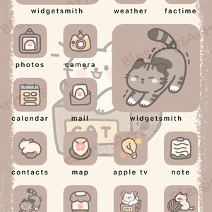 No Worries Cat | Ios Icons Pack, iPhone Theme, App Cover, Icons Skin ...