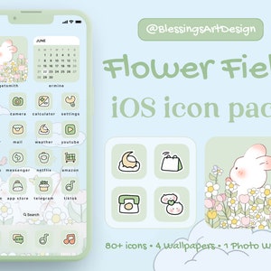 80+ Icon | Flower Field | Ios Icons Pack, iPhone Theme, App Cover ...