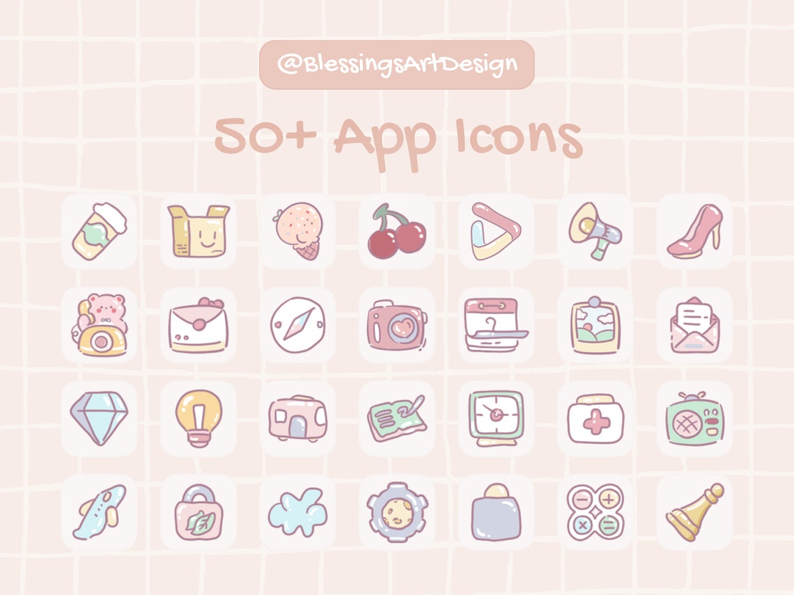 50 Baby Girl Ios Icons Pack Iphone Theme App Icons Home - Etsy