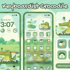 Keyboardist Crocodile | Ios Icons Pack Bundle, iPhone Theme, App Covers ...