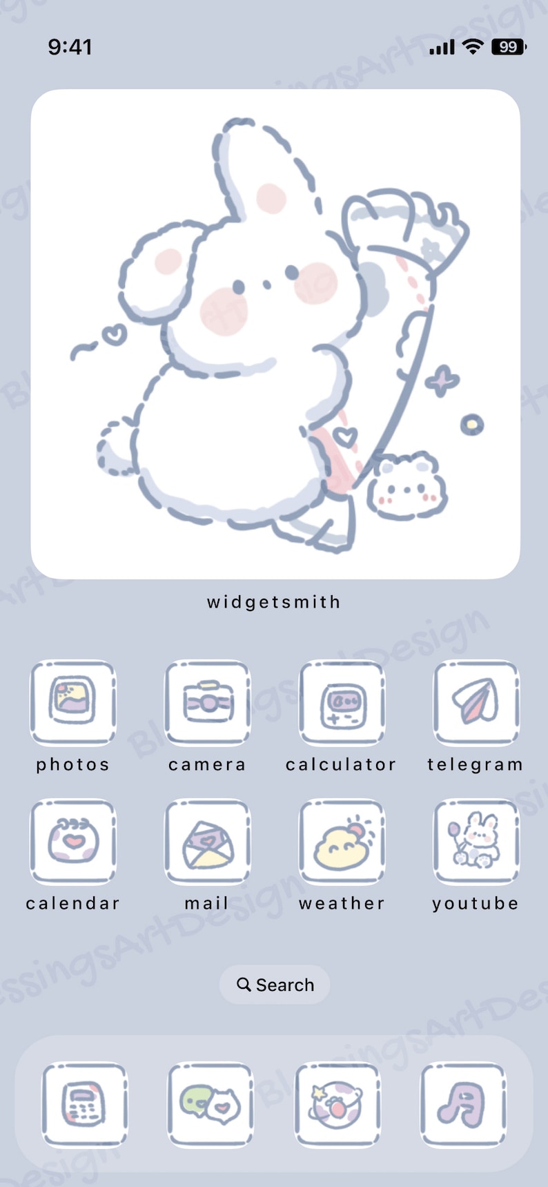 Toffee Bunny | Ios Icons Pack, iPhone Theme, App Cover, Icons Skin ...