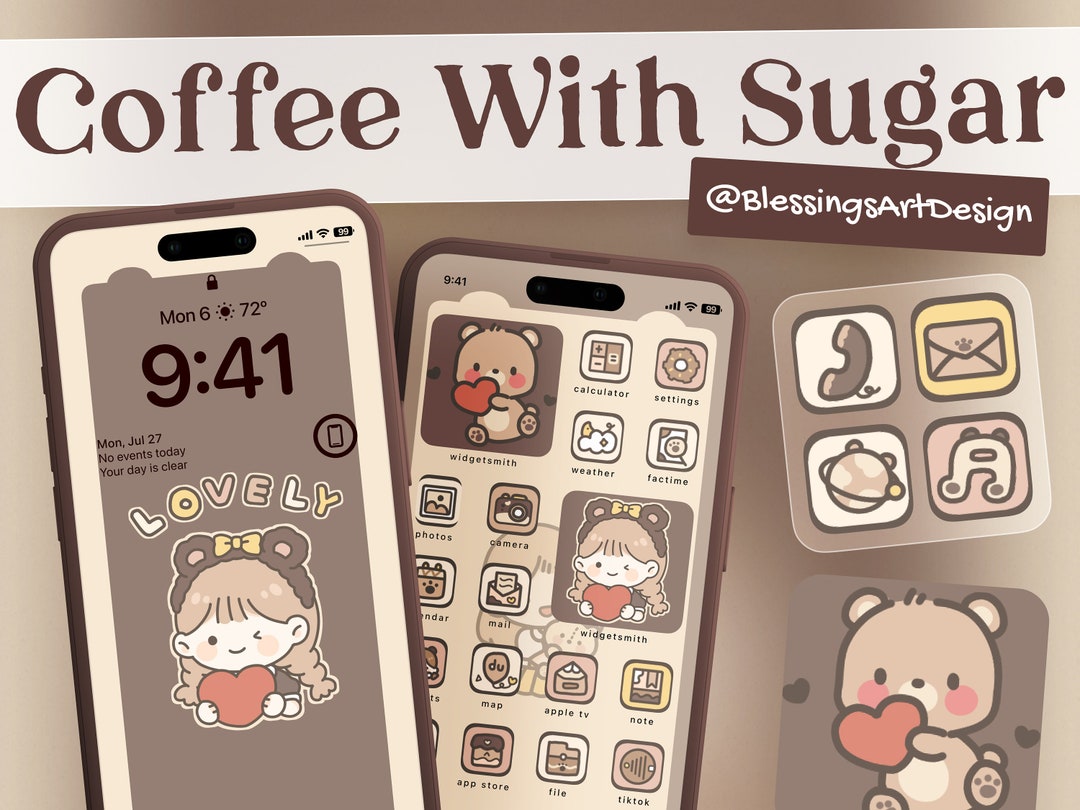 Coffee With Sugar | Ios Icons Pack, iPhone Theme, App Cover, Icons Skin ...