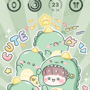 Cute Little Dinosaur | Ios Icons Pack Bundle, iPhone Theme, App Covers ...
