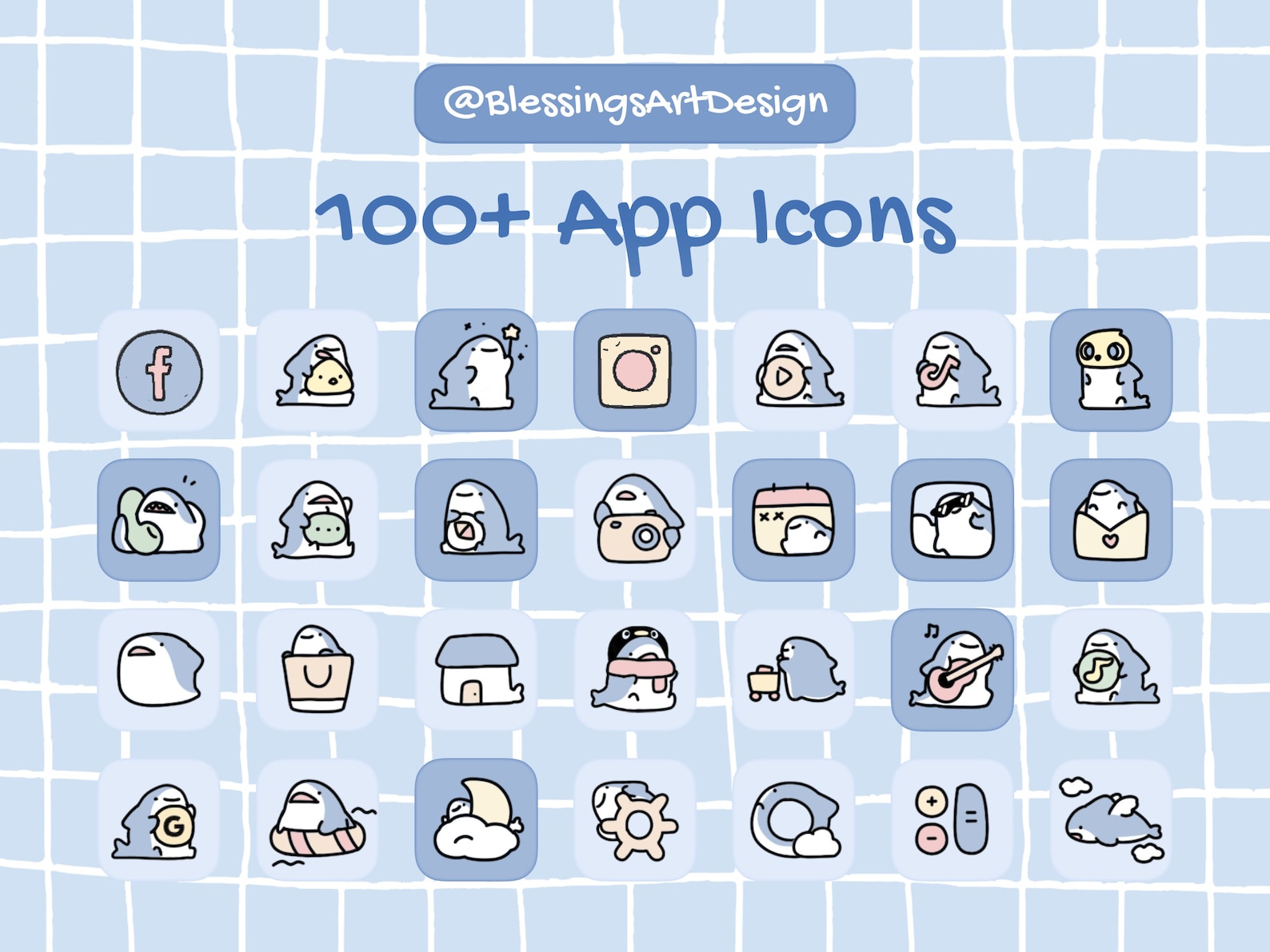 100 Baby Shark Ios Icons Pack Iphone Theme App Icons - Etsy