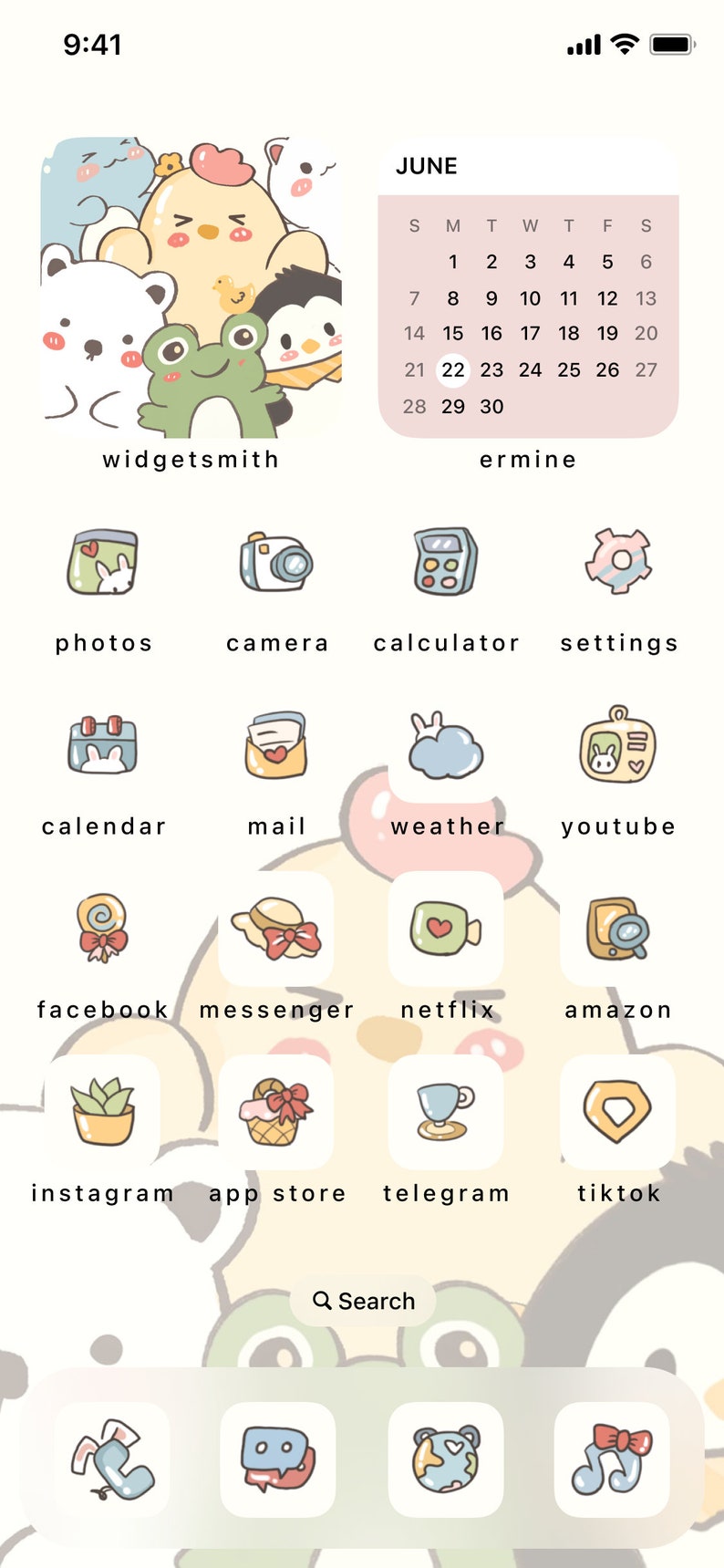 50+ Icon | Cute Animal | Ios Icons Pack, iPhone Theme, App Cover, Icons ...