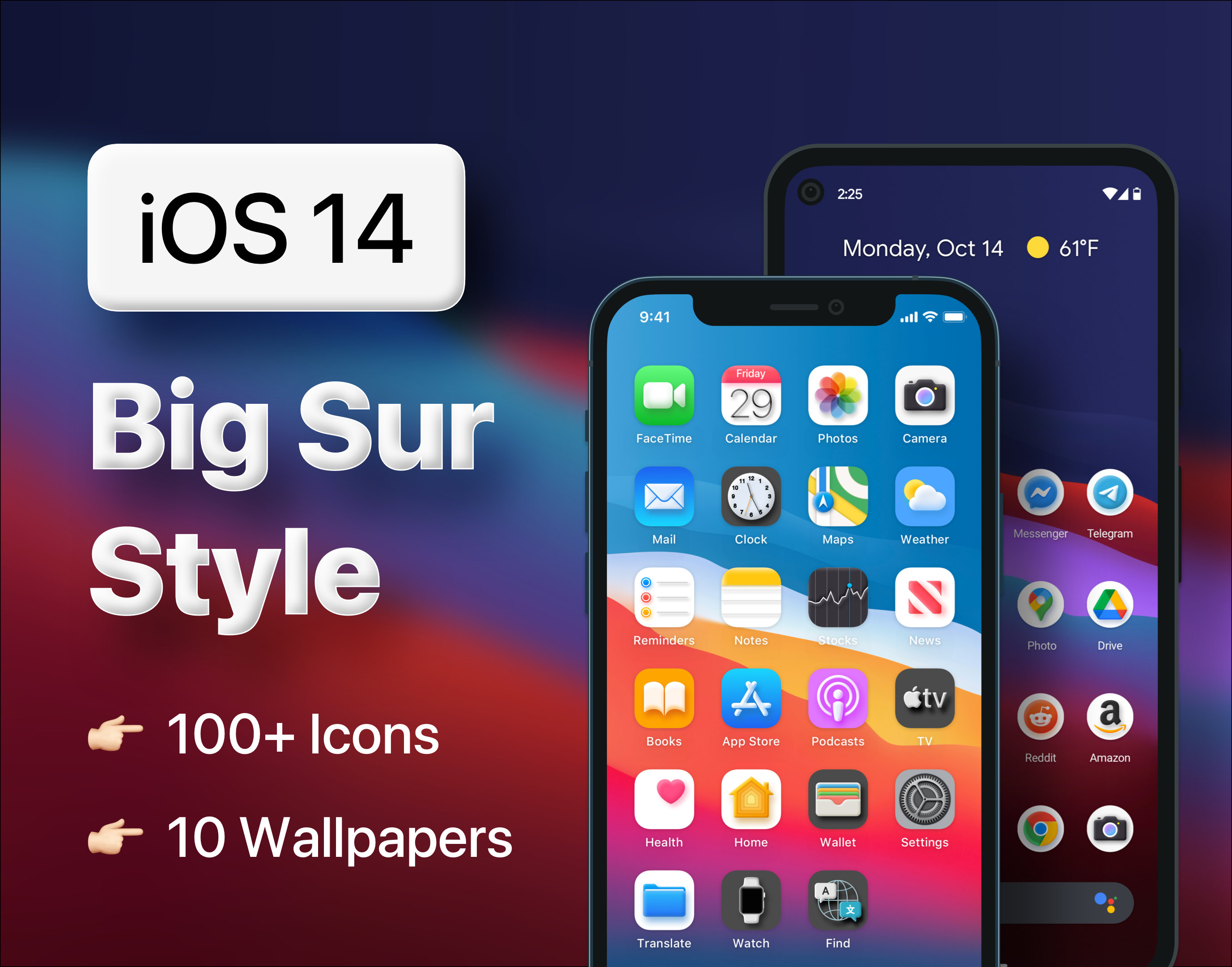 BIG SUR Style 100 Iphone IOS 14 App Icons Pack Macos Big - Etsy Canada