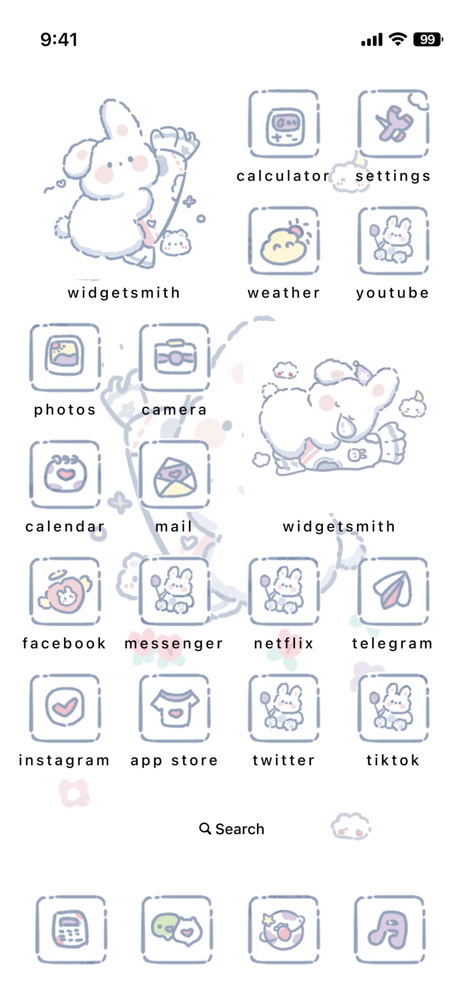 Toffee Bunny | Ios Icons Pack, iPhone Theme, App Cover, Icons Skin ...