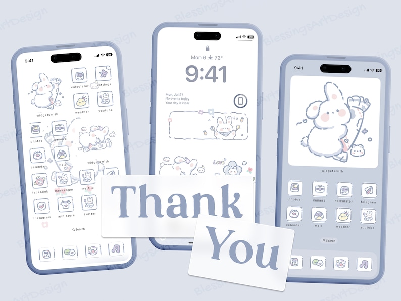 Toffee Bunny | Ios Icons Pack, iPhone Theme, App Cover, Icons Skin ...