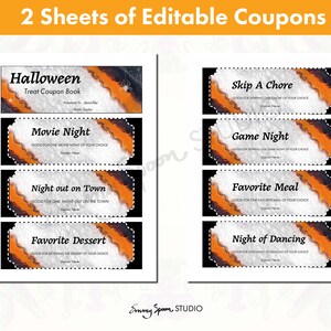 Halloween Editable Coupons, Personalized Coupons, Digital Download, PDF ...