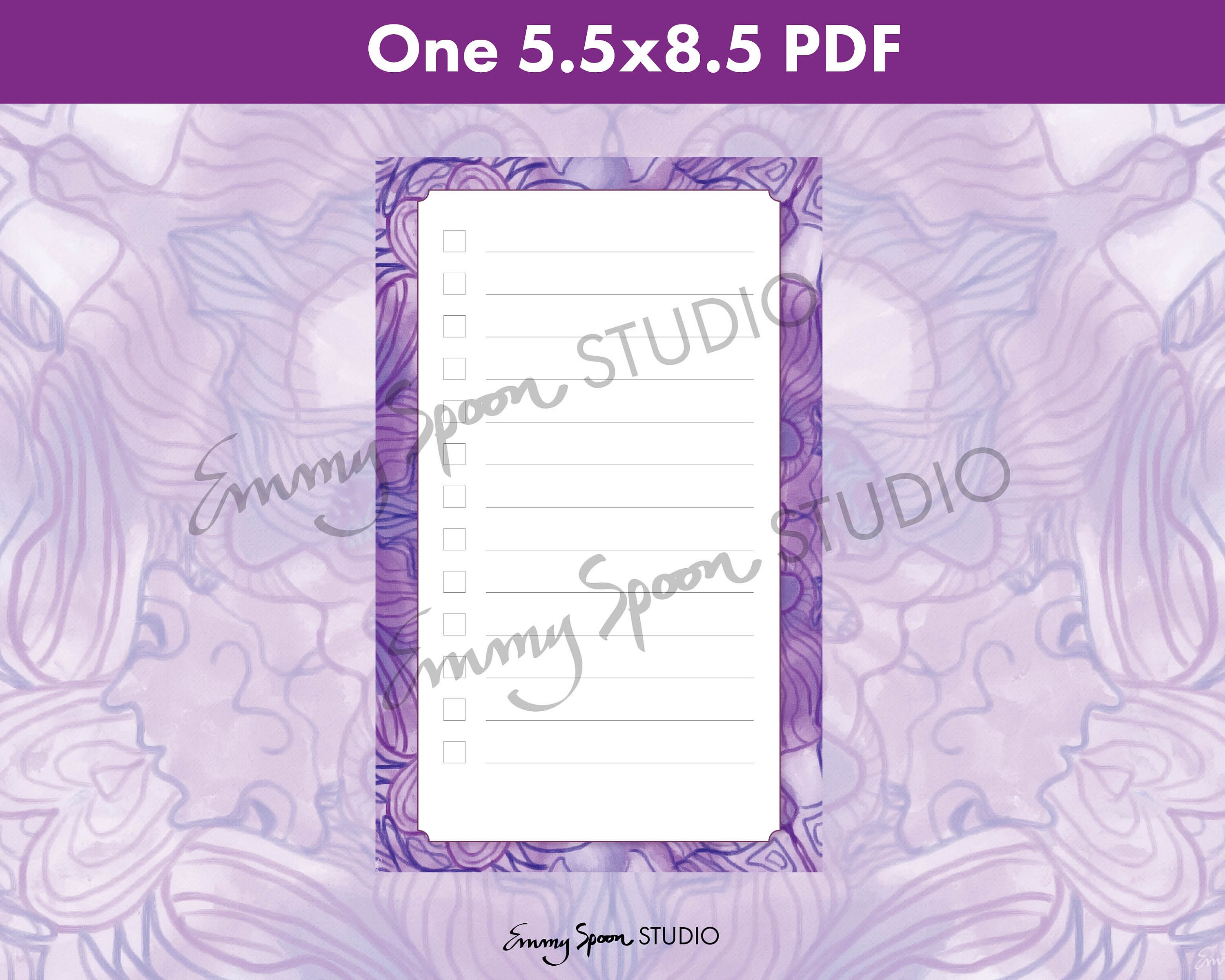 Purple Haze Blank Note Cards With Bonus Bookmarks & to Do - Etsy