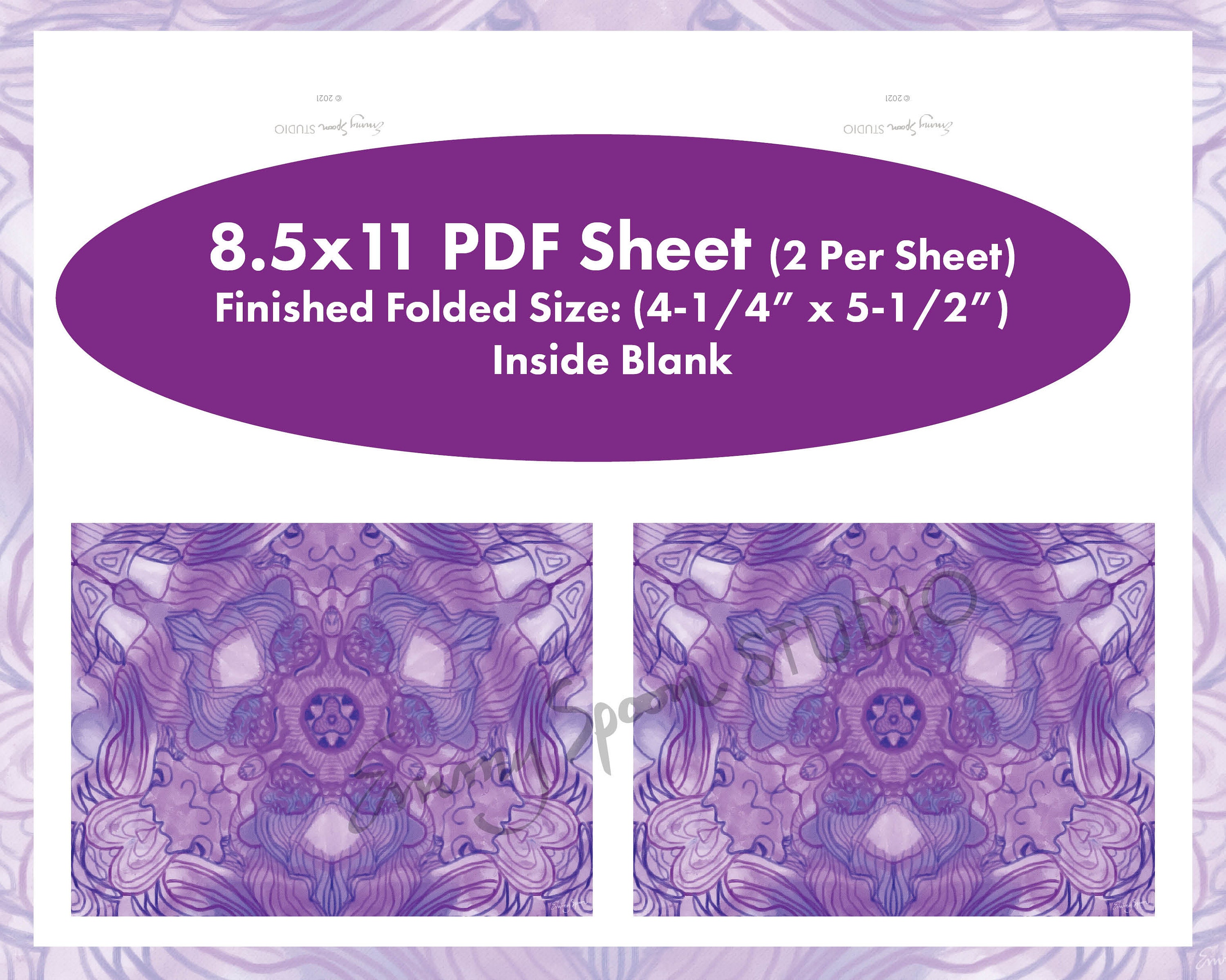 Purple Haze Blank Note Cards With Bonus Bookmarks & to Do - Etsy