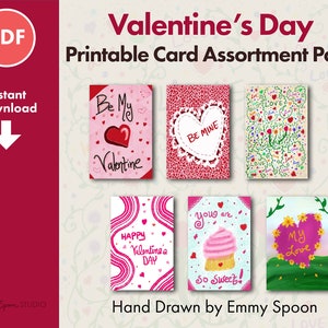 Printable Valentine Card Variety Pack, Digital Download - Etsy