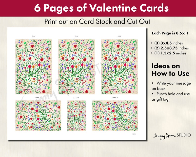 Printable Valentine's Card Variety Pack - Digital Download - Etsy