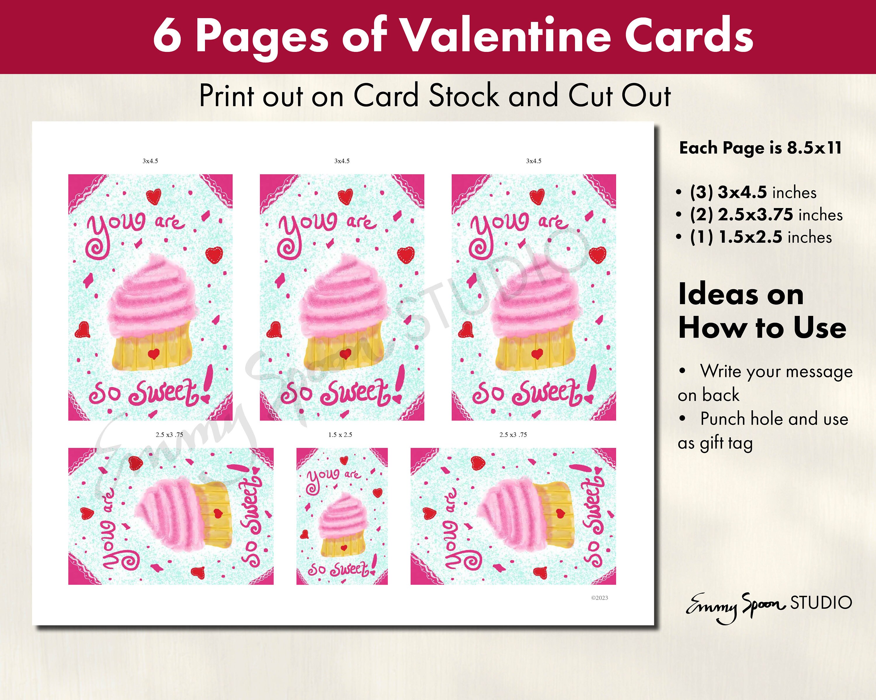Printable Valentine Card Variety Pack, Digital Download - Etsy
