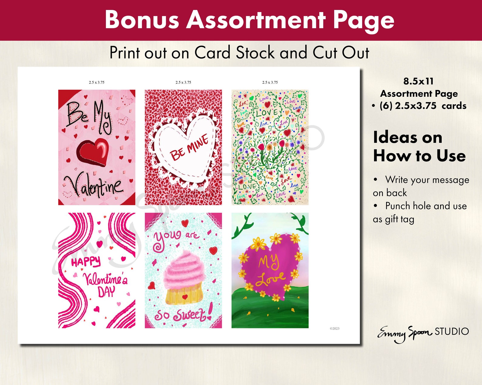 Printable Valentine Card Variety Pack, Digital Download - Etsy
