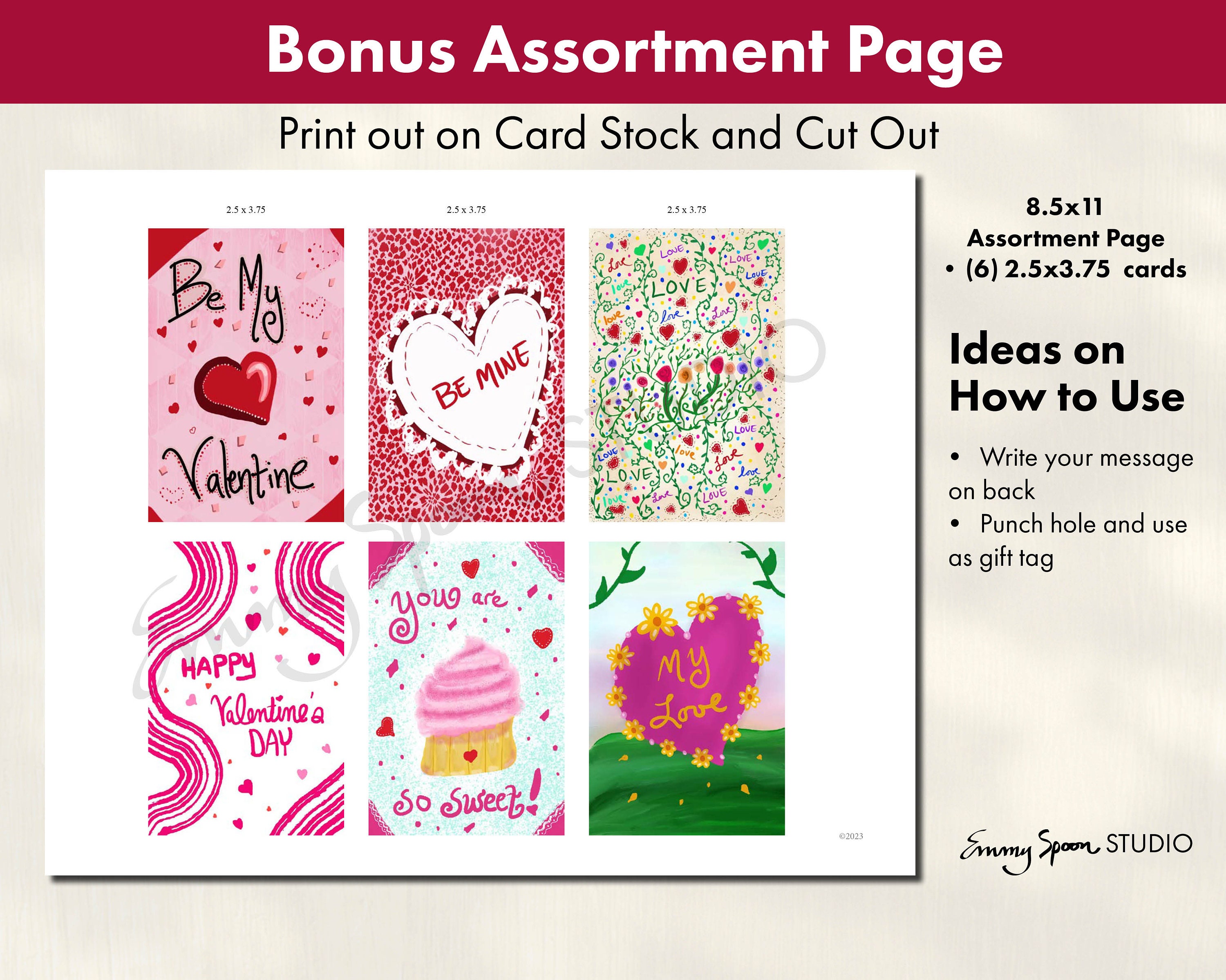 Printable Valentine Card Variety Pack, Digital Download - Etsy