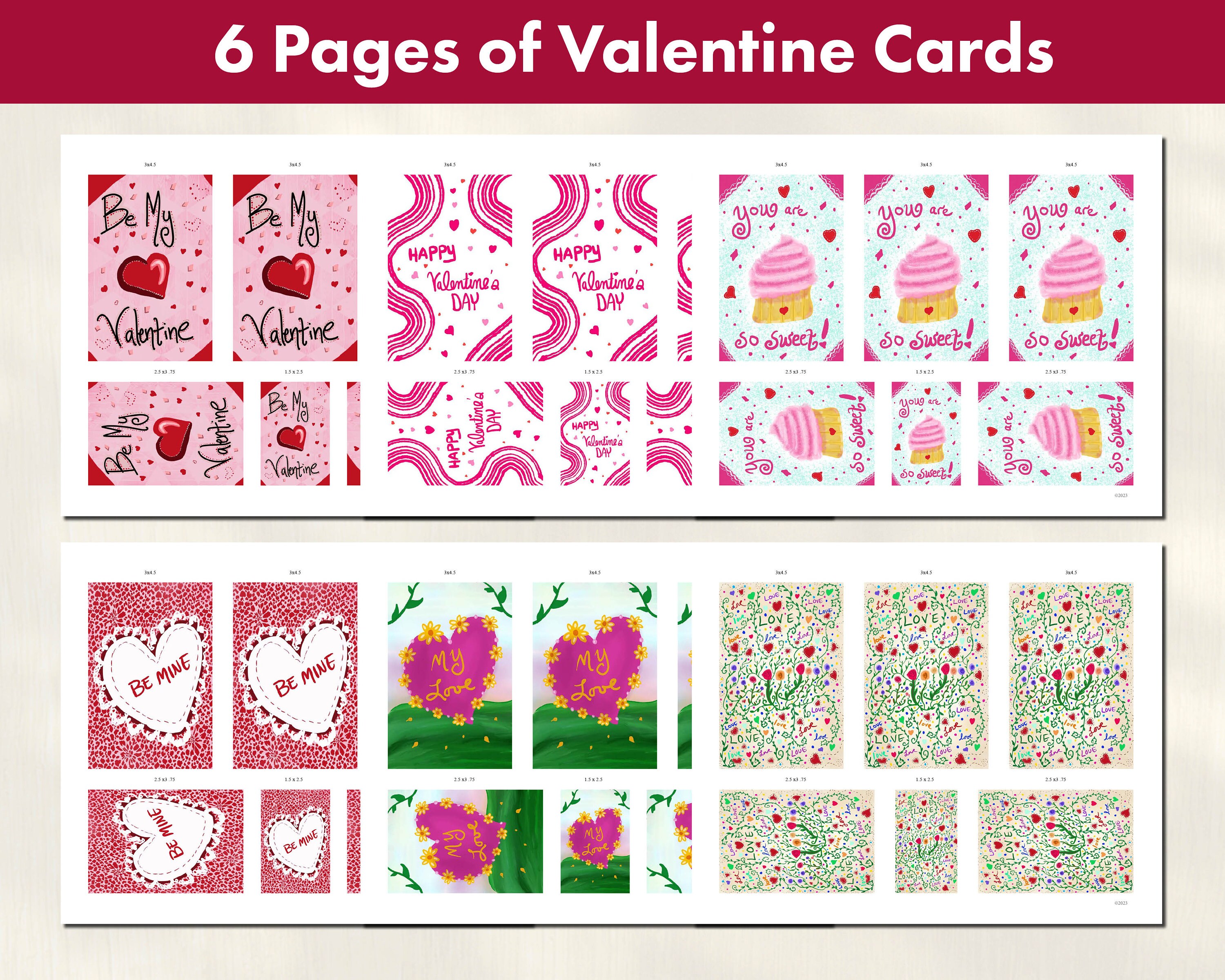 Printable Valentine Card Variety Pack, Digital Download - Etsy