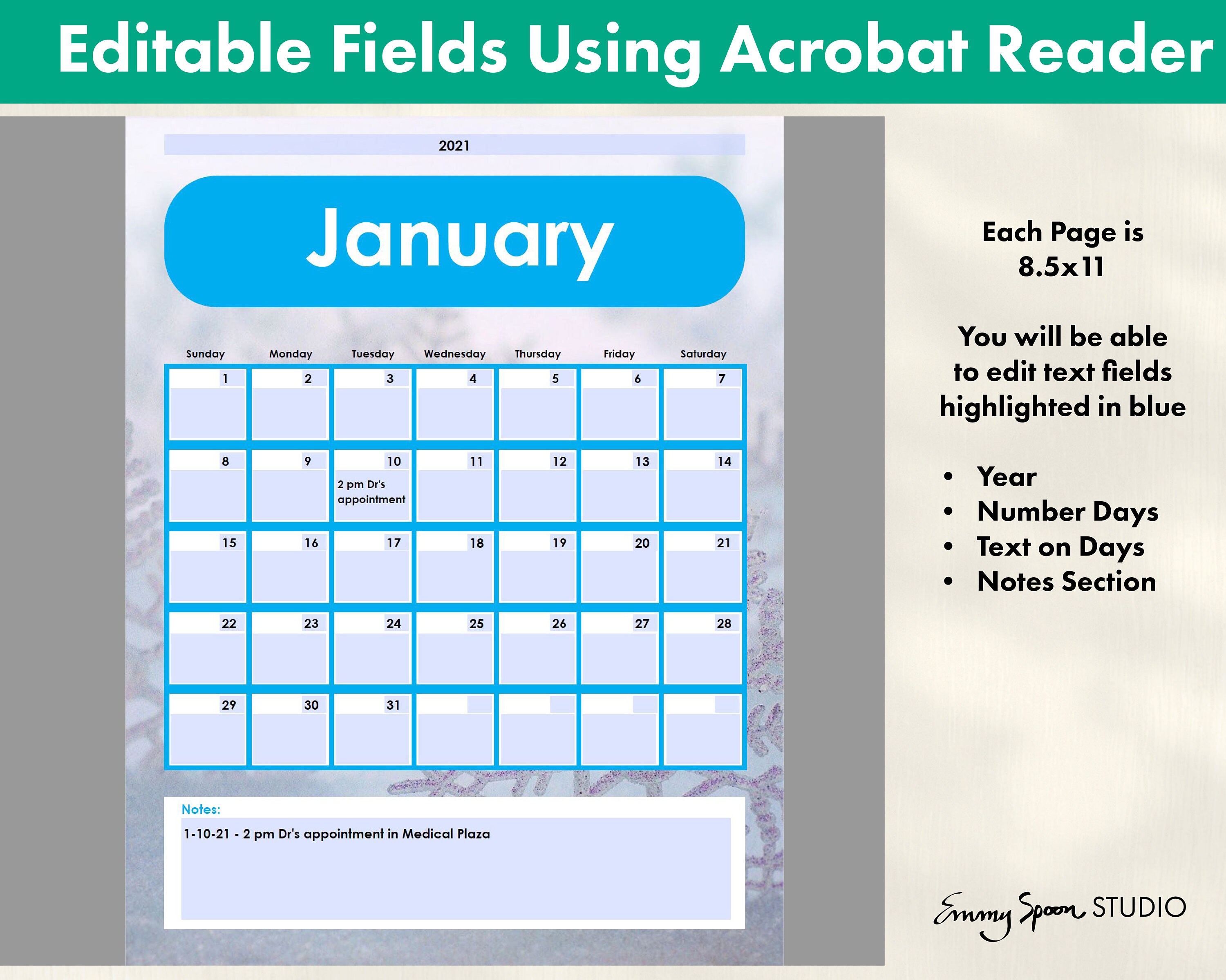 Editable Printable Calendar With Bonus Paper Pack – Custom 12-month ...