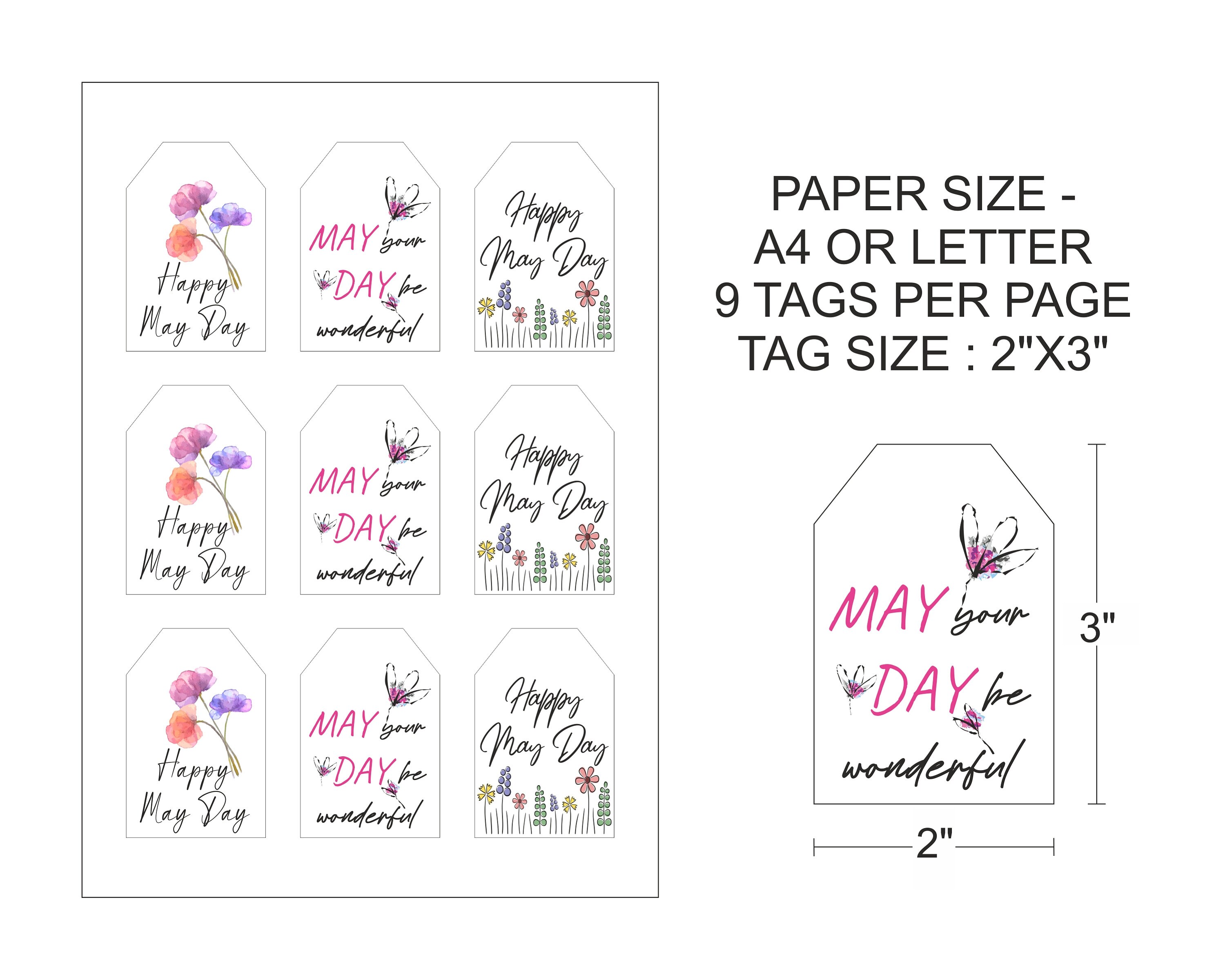 May Day Tags, May Day Gift Tag, Happy May Day Tag, May Day Tags ...
