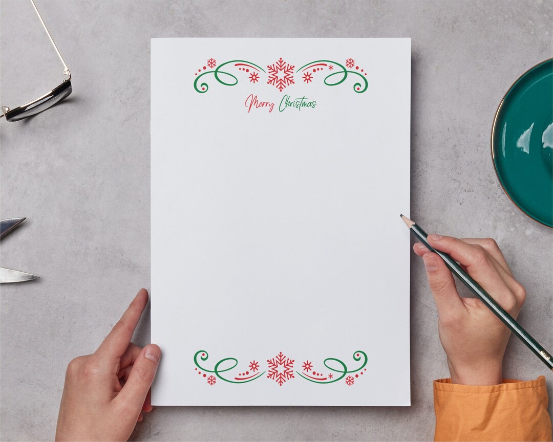 Christmas Letter Paper Printable Christmas Stationery Paper - Etsy