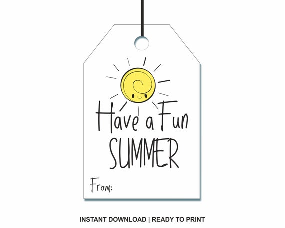 Summer Tags Summer Gift Tags Printable Gift Tag School Gift | Etsy