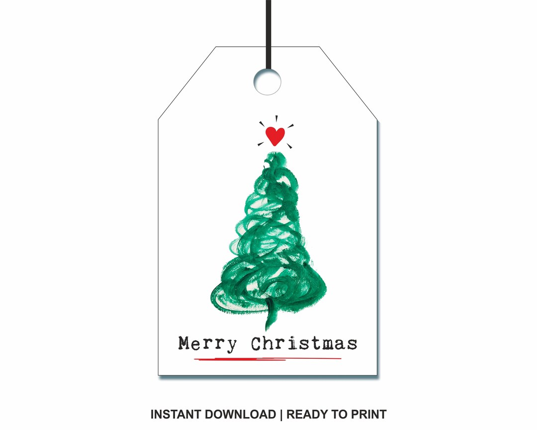 Christmas Tree Gift Tags, Christmas Tags Printable, Merry Christmas ...