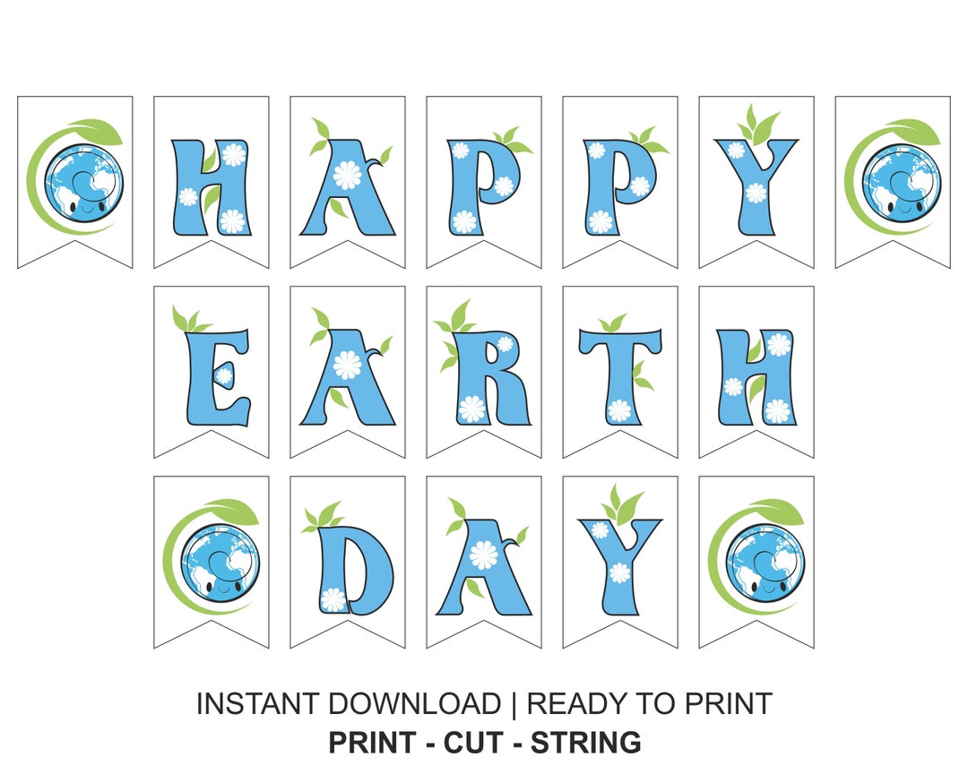 Earth Day Banner, Happy Earth Day Banner, Earth Day Banner Printable ...