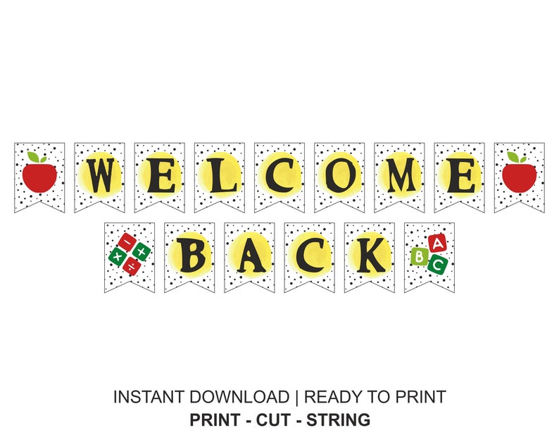 Welcome Back to School Banner Printable Welcome Back Banner - Etsy