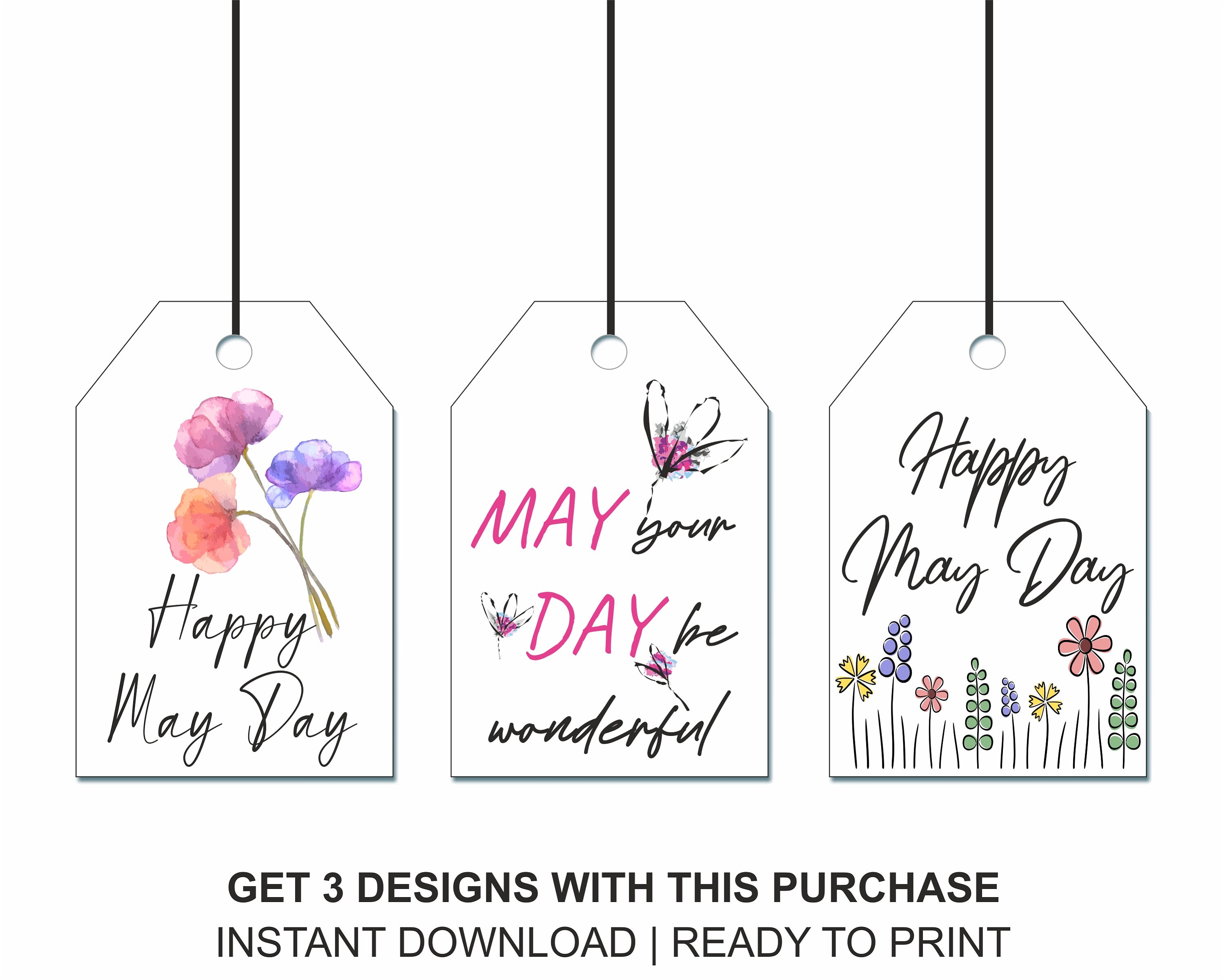 May Day Tags, May Day Gift Tag, Happy May Day Tag, May Day Tags ...