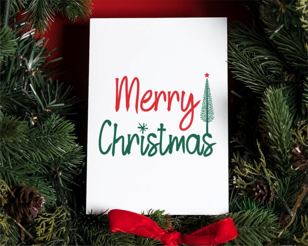 Merry Christmas Card Printable, Merry Christmas Card Digital, Christmas ...