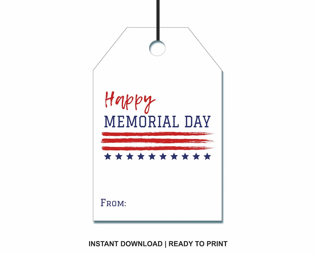Memorial Day Tag Memorial Day Gift Tags Happy Memorial Day - Etsy