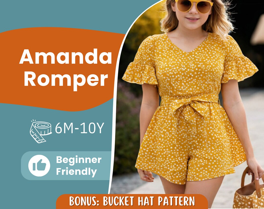 Romper Sewing Pattern for Kids, Romper Pattern, Kids Pattern, Girl ...