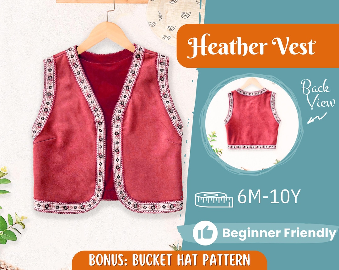 Vest Sewing Pattern for Kids, Kids Vest, Kids Pattern, PDF Pattern ...