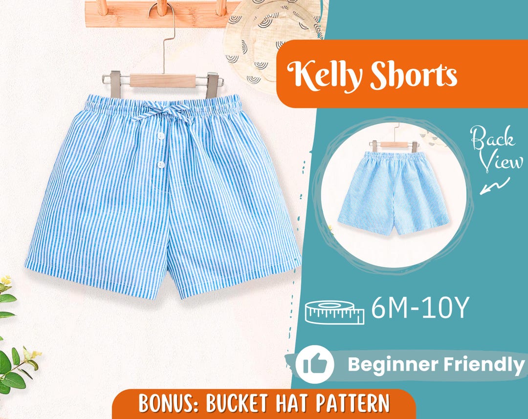 Kids Shorts Sewing Pattern, Shorts Pattern, Kids Pattern, Sewing ...