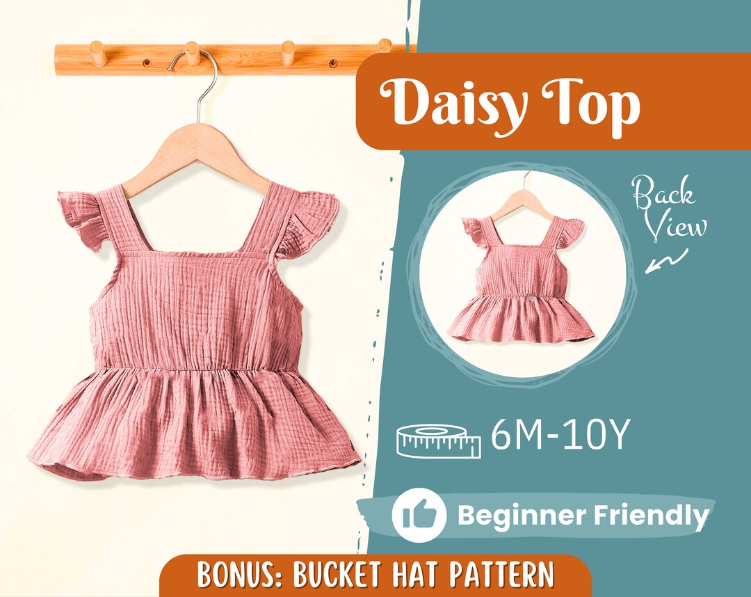 Top Sewing Pattern for Kids, Top Pattern, Kids Pattern, Girl Pattern ...