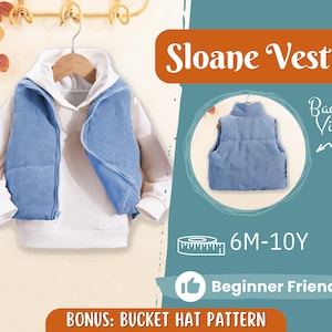 Puffer Vest Sewing Pattern for Kids, Puffer Vest, Kids Pattern, PDF ...