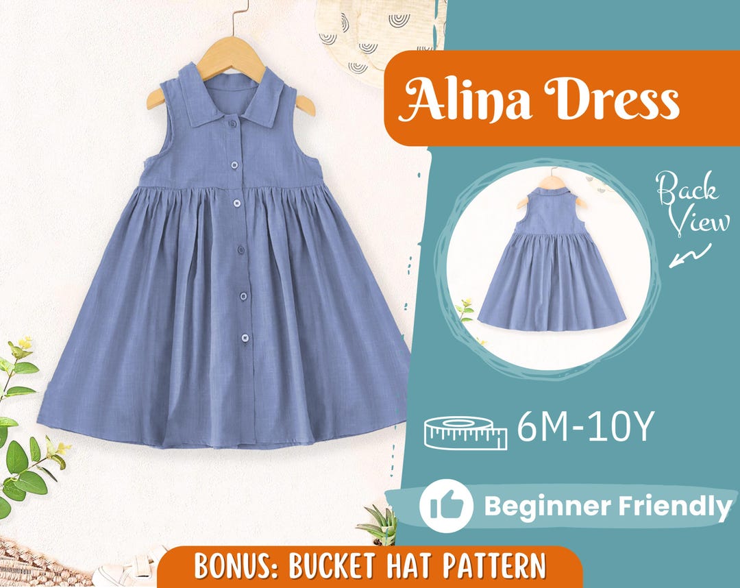 Dress Sewing Pattern for Kids, Dress Pattern, Kids Pattern, Summer ...