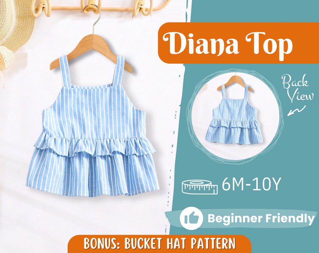 Top Sewing Pattern for Kids, Top Pattern, Kids Pattern, Girl Pattern ...