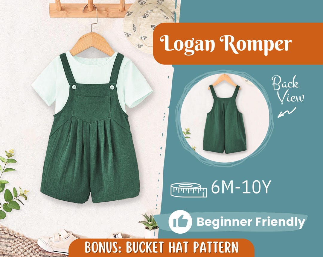 Romper Sewing Pattern for Kids, Romper Pattern, Kids Pattern, Overall ...
