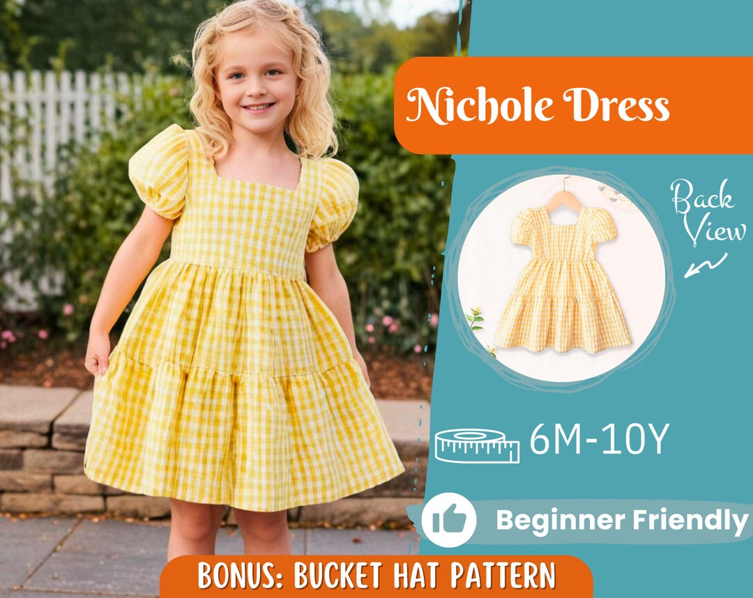 Dress Sewing Pattern for Kids, Dress Pattern, Kids Pattern, Summer ...