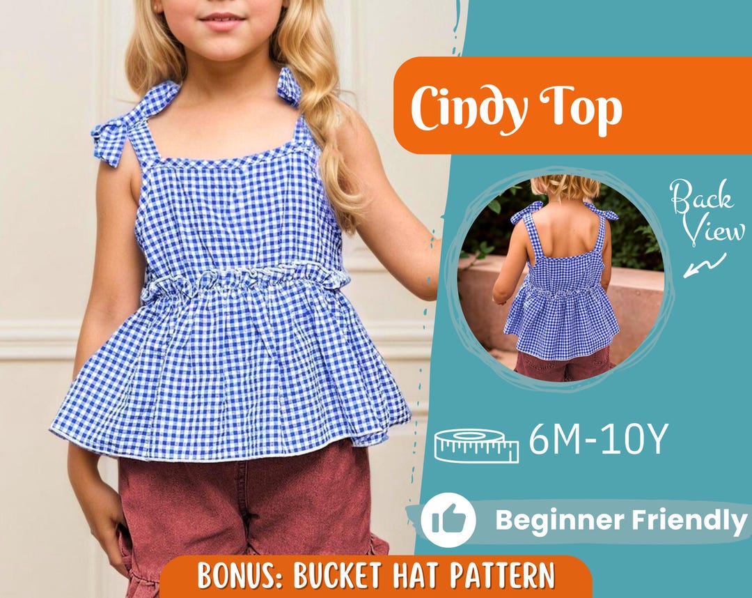 Top Sewing Pattern for Kids, Top Pattern, Kids Pattern, Girl Pattern ...