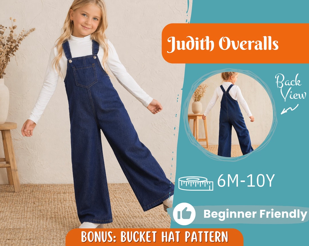 Overalls Sewing Pattern for Kids, Jumpsuit Pattern, Kids Pattern ...