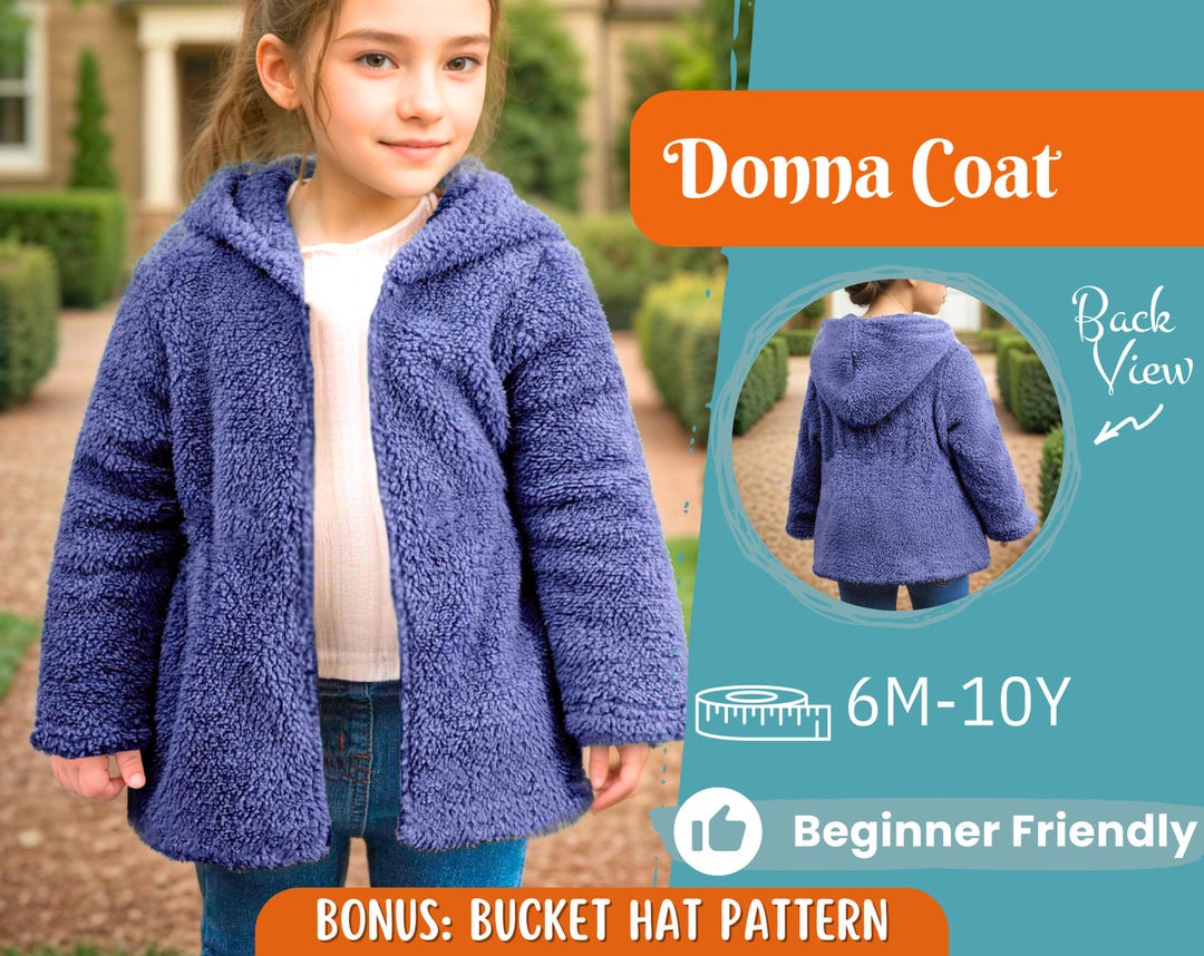 Coat Sewing Pattern for Kids, Girl Coat Pattern, Kids Pattern, PDF ...